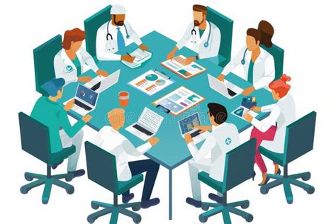 Multidisciplinary Medical Team Around A Table Discussing Healthcare