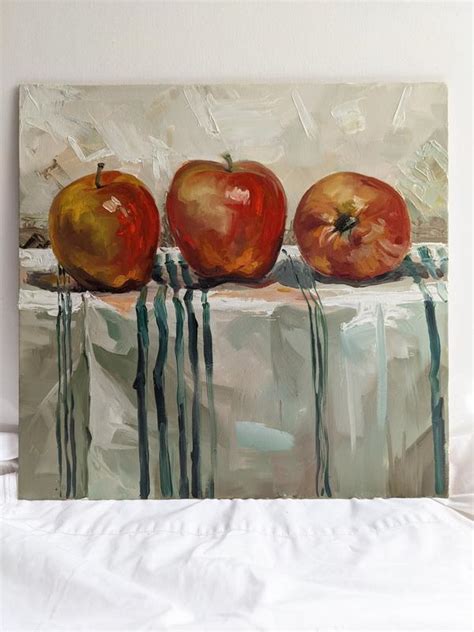 Картина масляными красками яблока — цена 800 грн в каталоге Картины Купить товары для дома и