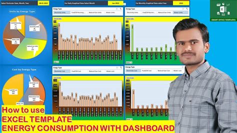 Excel Template Energy Consumption With Dashboard Youtube