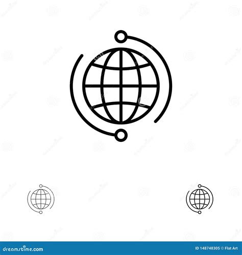 Globe Business Connect Connection Global Internet World Bold And Thin Black Line Icon Set