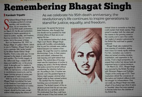 Remembering Bhagat Singh On His Death Anniversary He Was Hanged To In