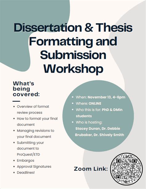11 13 Dissertation And Thesis Formatting And Submission Workshop