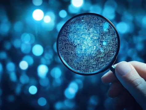 Magnifying Glass Revealing Digital Data Premium Ai Generated Image