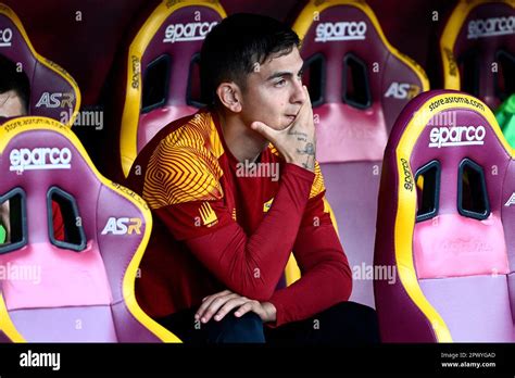 Paulo Dybala Of As Roma Seats On The Bench During The Serie A Football Match Between As Roma And