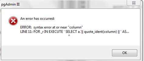 Sql Plpgsql Function Issue Stack Overflow