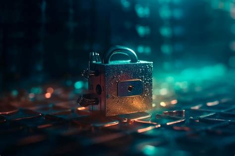 Premium Ai Image Cyber Lock On The Keyboard Generative Ai