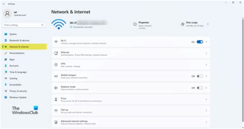 Network And Internet Settings In Windows 11