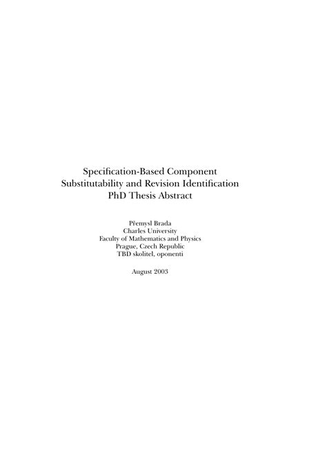 pdf specification based component substitutability and revision