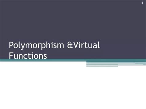 Ppt Polymorphism Andvirtual Functions Powerpoint Presentation Free
