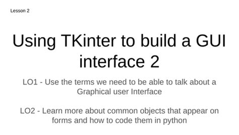 gui creation using python tkinter and idle teaching resources
