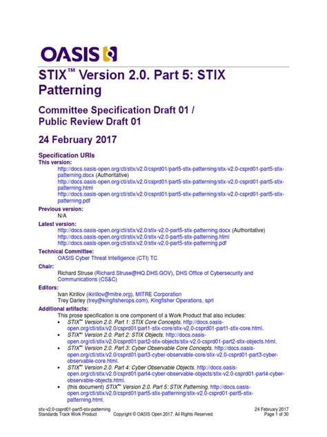 Stix V20 Csprd01 Part5 Stix Patterning Pdf Integer Computer Science Intellectual Property