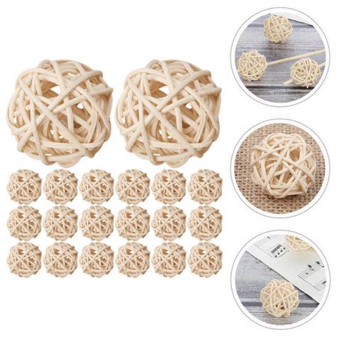 Hemoton Takraw Reed Oil Diffusers Rattan Sphere Ball Craft Dining Table