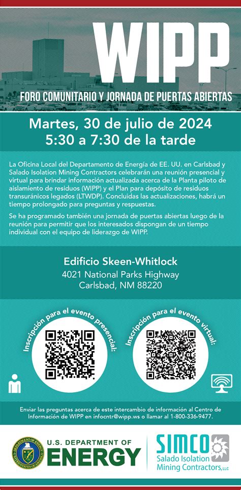 Announcement Of Wipp Community Forum And Open House