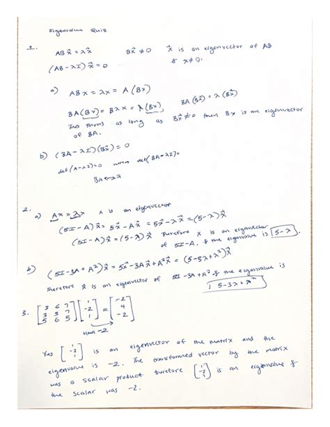 Eigenvalue Quiz High School Quiz Practice Eigenvalue Quiz 1 Bx Q