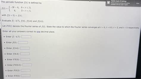 Solved The Periodic Function F T Is Defined By Chegg