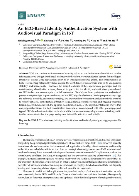 Pdf An Eeg Based Identity Authentication System With Audiovisual