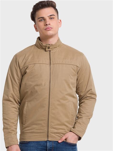 Buy Colorplus Men Beige Solid Bomber Jacket Jackets For Men 19939228