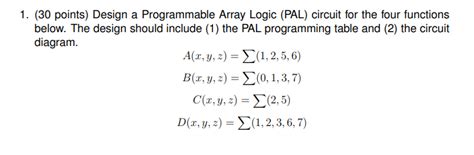 Solved Points Design A Programmable Array Logic Chegg