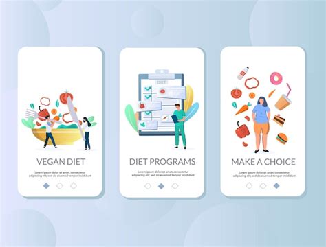 Premium Vector Diet Mobile App Onboarding Screens Vector Template