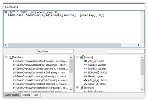 Sql Example Geomoverlayadjacent Function