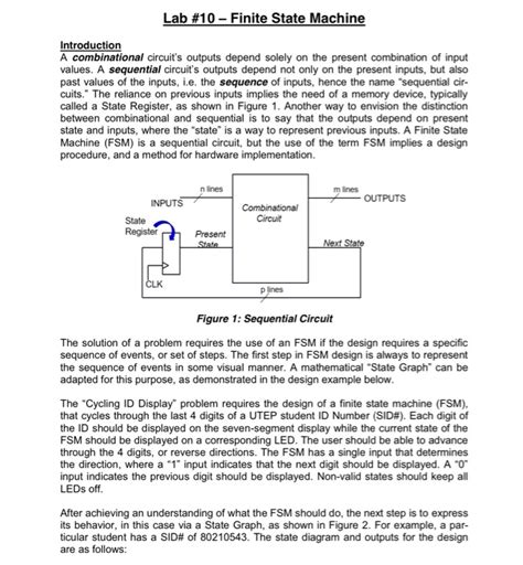 Solved Lab 10 Finite State Machine Introduction A