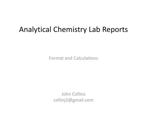 Analytical Chemistry Lab Report Templates At