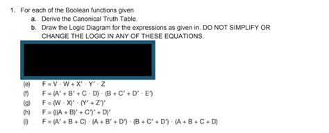 Solved For Each Of The Boolean Functions Given A Derive The