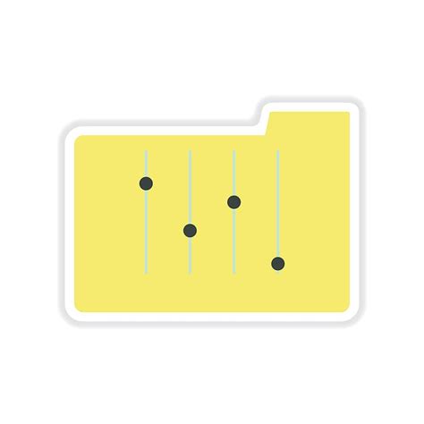 흰색 배경 파일 폴더 벡터에 종이 스티커 Eps Ai Uidownload