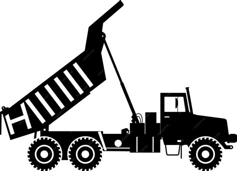 Premium Vector Silhouette Of Dump Truck Icon In Flat Style Vector