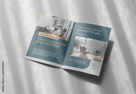 Mockup Of Customizable A4 Bi Fold Open Leaflet Against Customizable Background Stock Template