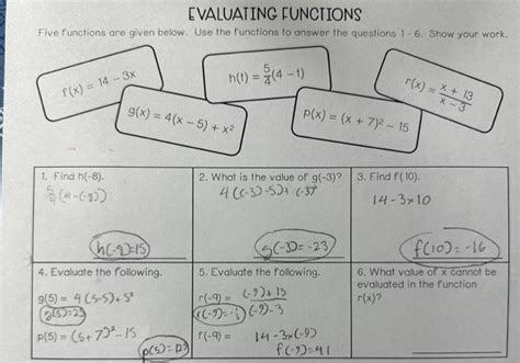 Solved Evaluating Functions Dont Understand How To