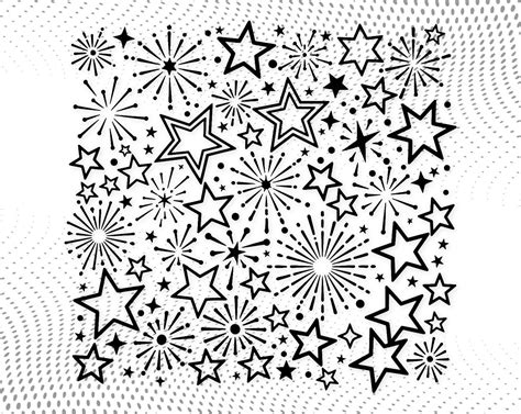 Dreamy Star Pattern Svg Bold Cut File For Stickers Etsy