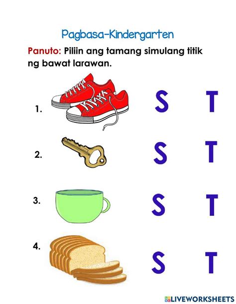 Pagbasa S And T Worksheet Live Worksheets