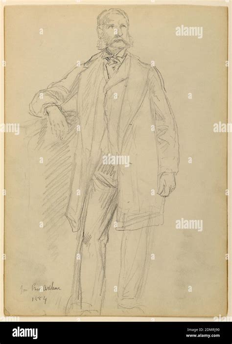 President Chester A Arthur Standing Daniel Huntington American 1816 1906 Graphite On Wove
