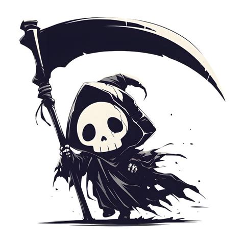 Cute Kawaii Grim Reaper Chibi Grim Reaper Tattoo Little Grim Reaper