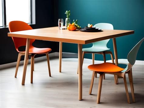 Premium Photo Modern Dining Table Isolated On White Background Table And Chair