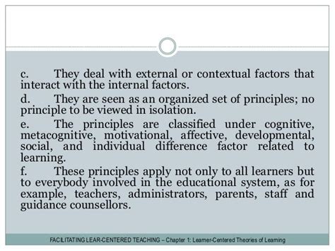 Flct Chapter 1 Learner Centered Theories Of Learning Pptx
