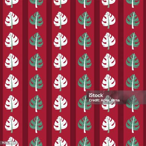 괴물 잎과 원활한 꽃 패턴 섬유 벽지 커버 표면을 인쇄하십시오 패션 직물을 위해 복고풍 양식화 0명에 대한 스톡 벡터 아트 및 기타 이미지 Istock