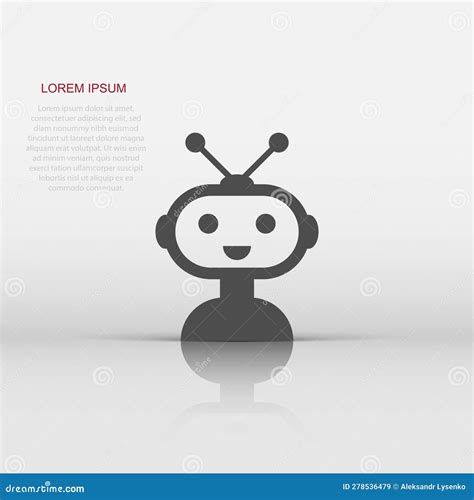 Cute Robot Chatbot Icon In Flat Style Bot Operator Vector Illustration