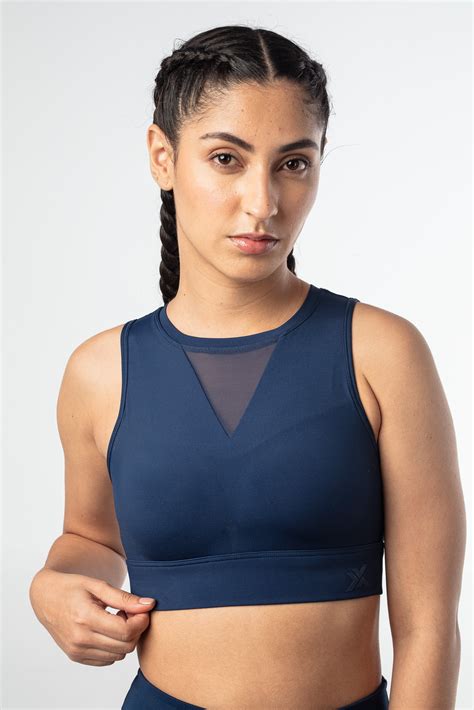 Hot Mesh Crop Top Navy