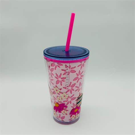 Starbucks 16 Oz Acrylic Tumbler 2023 Easter Bunny Rabbit Eggs Flowers