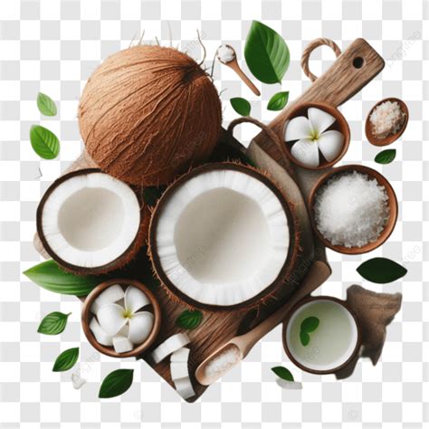 투명한 배경에 녹색 잎이 있는 맛있는 코코넛 3d 사진 녹색 잎이 달린 맛있는 코코넛의 3차원 사진 투명한 배경에 녹색 잎이 있는 맛있는 코코넛 3d 사진 초록 Png