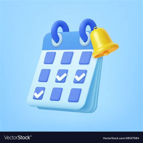 D Calendar With Check Mark Royalty Free Vector Image