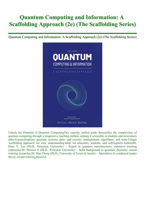 Ebook Pdf Quantum Computing And Information A Scaffolding Approach 2e The Scaffolding Series