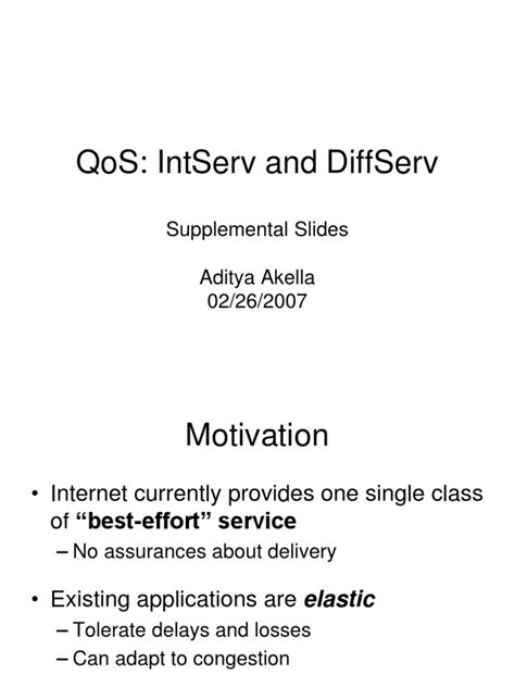 Qos Intserv And Diffserv Pdf Network Architecture Telecommunications