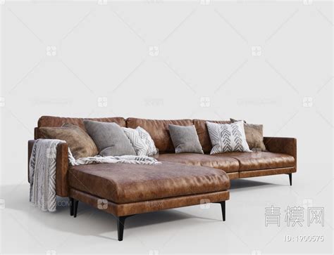 【皮革转角沙发 多人沙发3d模型】 现代vr有灯光有贴图max2016皮革转角沙发 多人沙发3d模型下载 Id1900575 免费3dmax