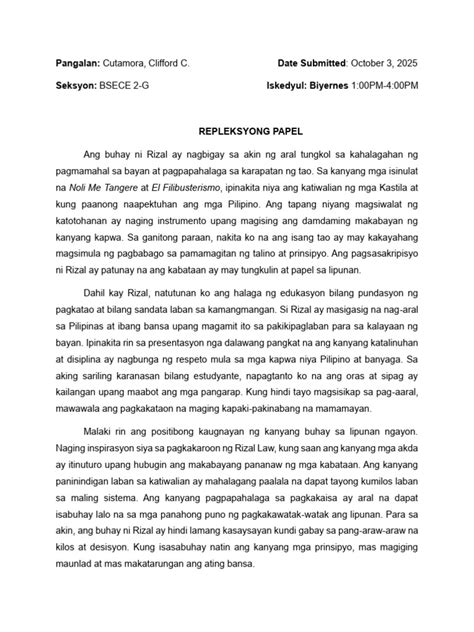 Cutamora Repleksyon Pdf