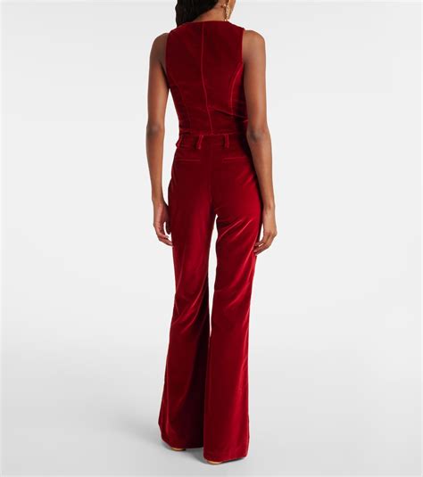 Cotton Velvet Flared Pants In Red Etro Mytheresa