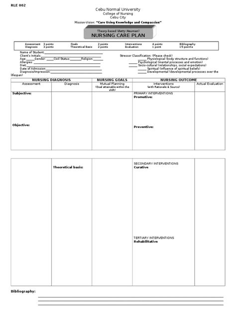 Ncp Form Pdf Nursing Medical Diagnosis