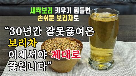 30년간 잘못끓여온 보리차 이제는 제대로 끓여마시기 겉보리로 새싹보리 키우기 힘들면 손쉬운 보리차로 집에서 겉보리로 보리차 만들어 끓이는 방법 보리차 끓이는법